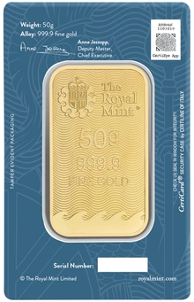 50g Gold Bar Britannia Minted - From 6 215